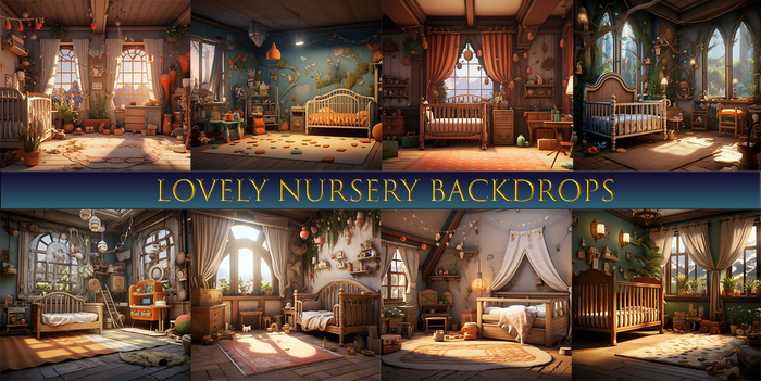 Second Life Marketplace Sato Lovely Nursery Blogger Backdrop Textures